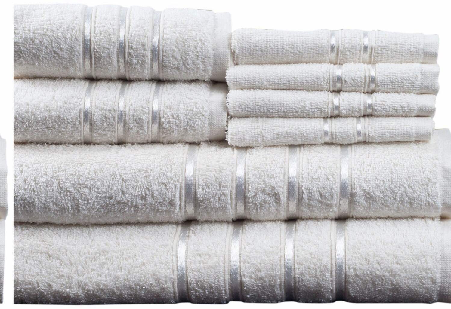 Wildon Home® LuxSoft 8-Piece Pure Cotton Plush Bath Towel Set - White ...