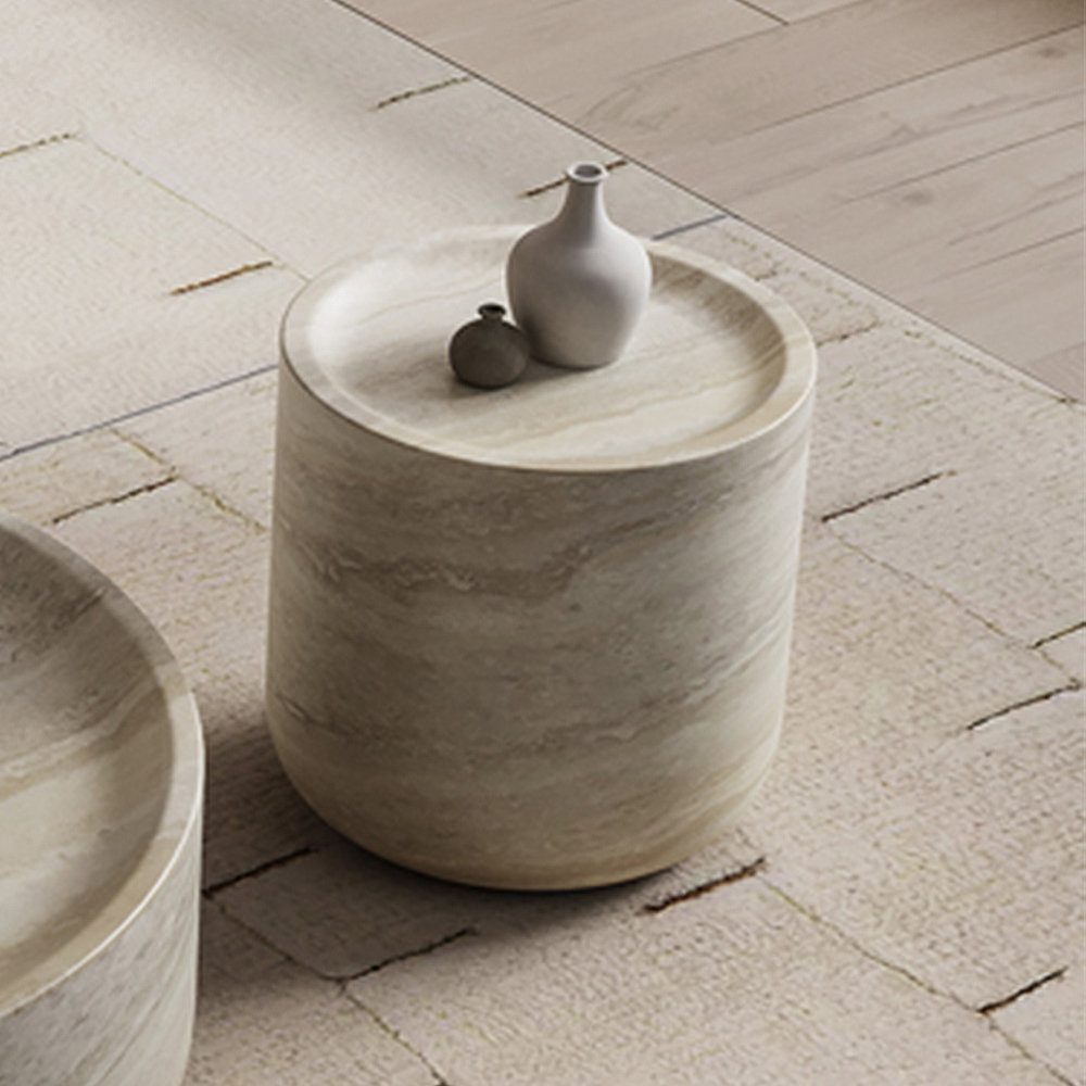 Bkoksety High-end cave stone round creative tea table | Wayfair