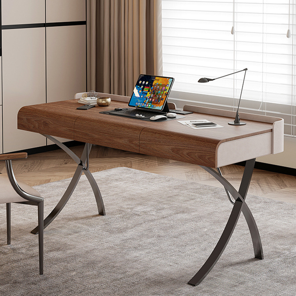 Rite Treasure 55.12" Brown Rectangular Solid Wood + Stainless Steel ...