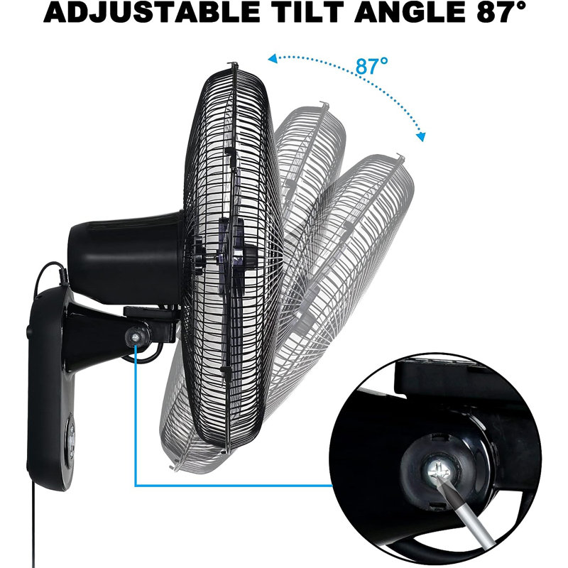 Simple Deluxe 23" Oscillating Wall Mounted Fan | Wayfair