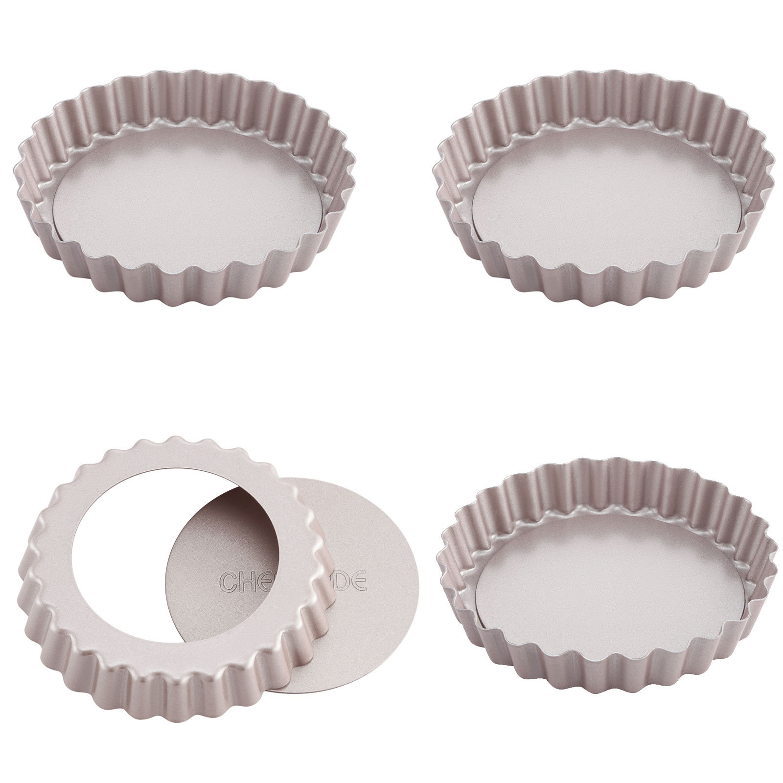 CHEFMADE 4 Inch Mini Round Tart Pan Set 4Pcs | Wayfair