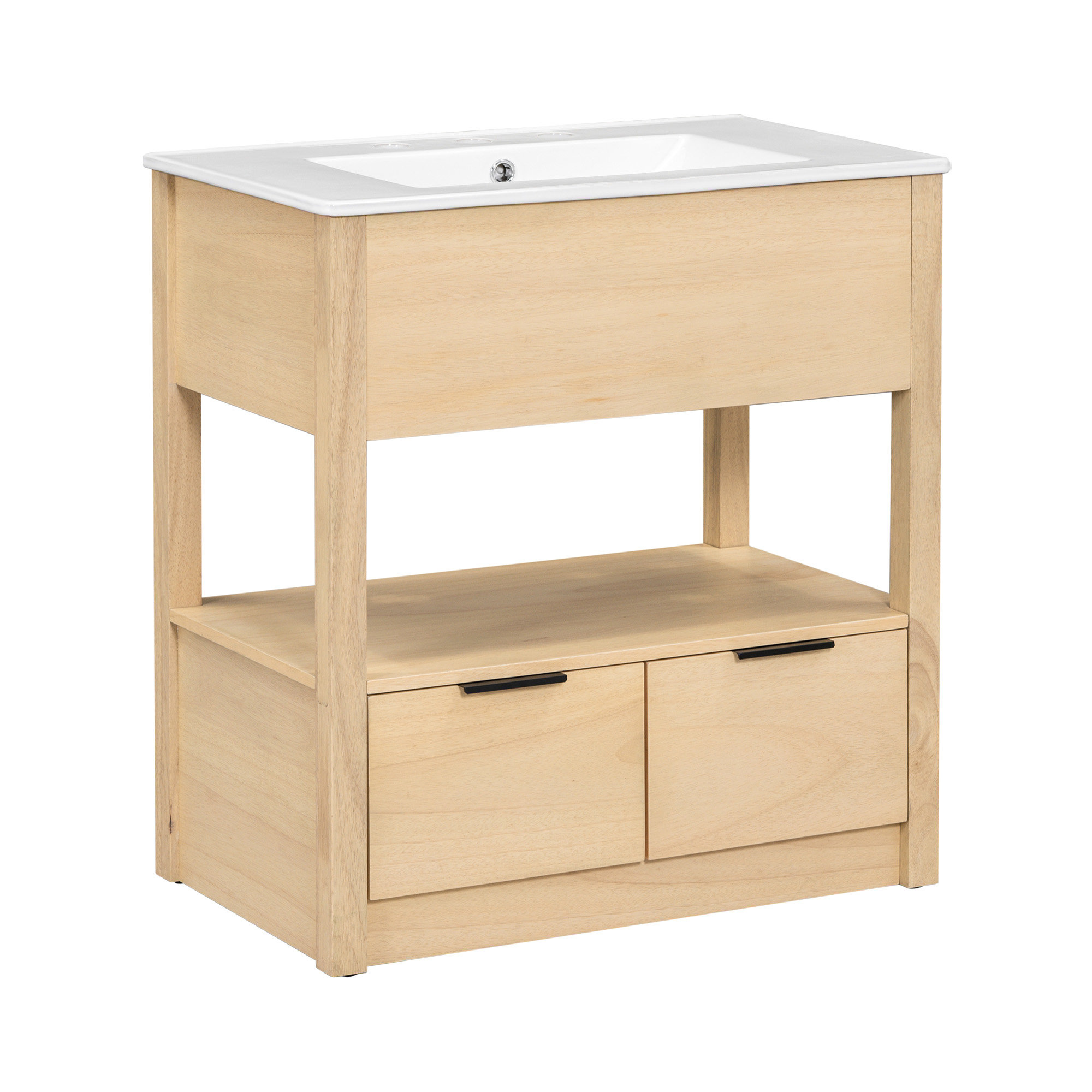 Winston Porter Chic Bathroom Vanity With Versatile Storage And Stylish ...
