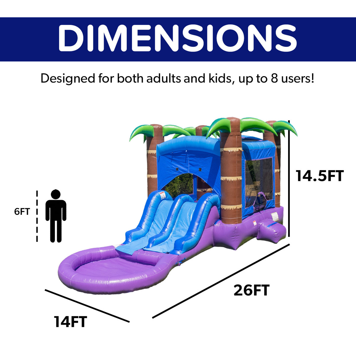 HeroKiddo Enchanted Forest Commercial Grade Bounce House Water Slide ...