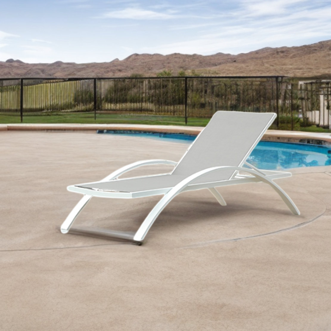 Elegance Furnishings Adjustable Aluminum Frame Outdoor Lounger Outdoor ...