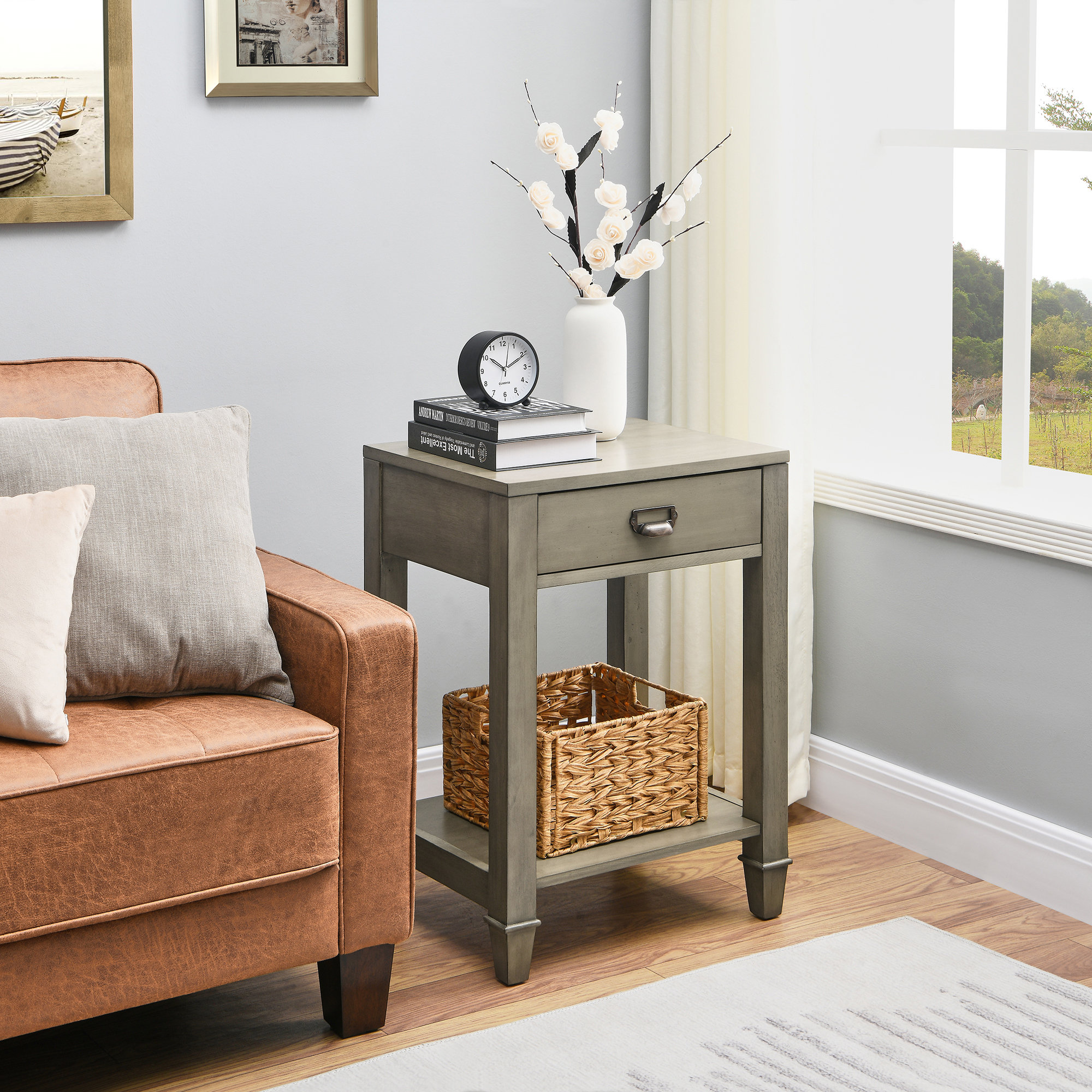 Alcott Hill® Halia Solid Wood End Table Set with Storage | Wayfair