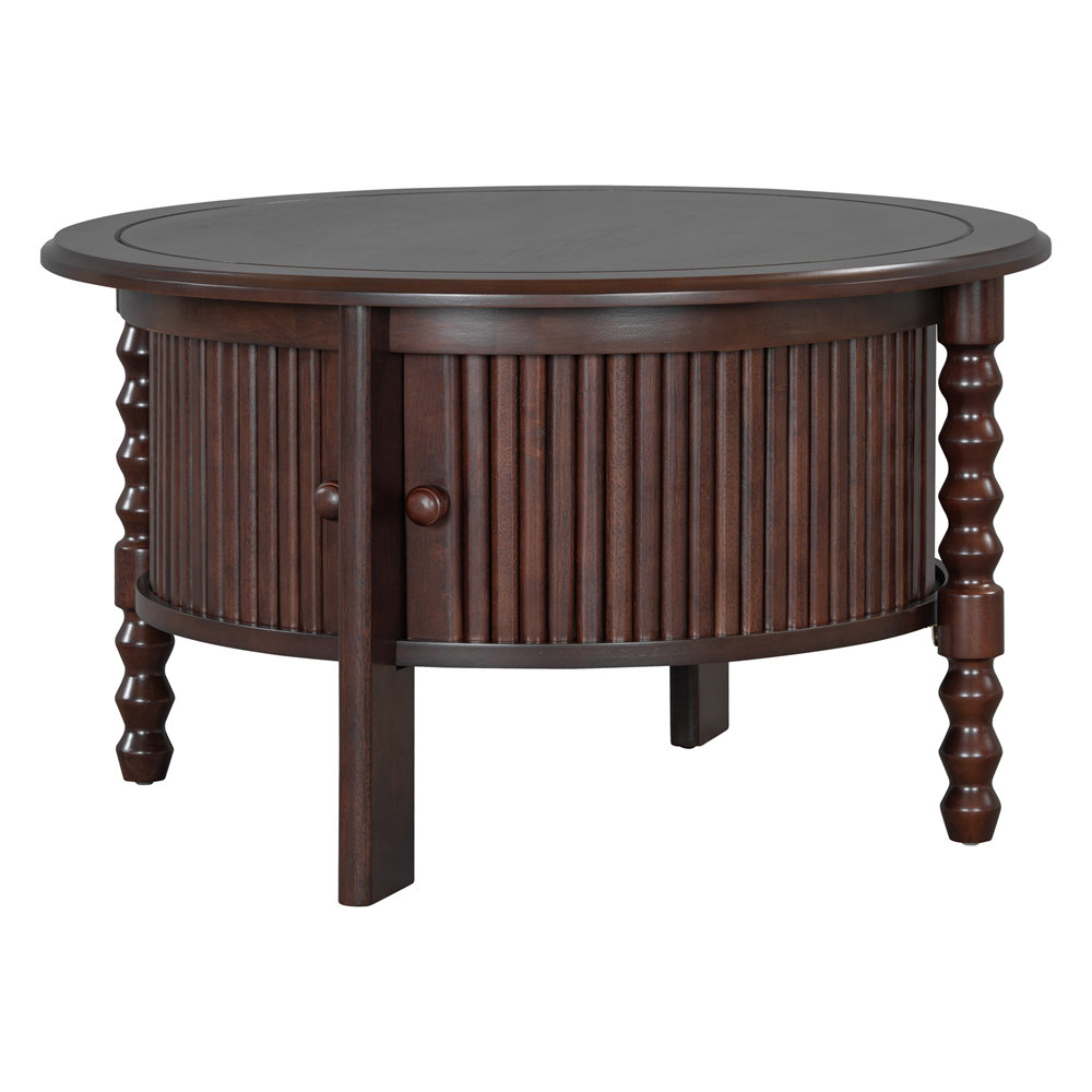 George Oliver Vintage Round Coffee Table with Storage in 30.3" for ...