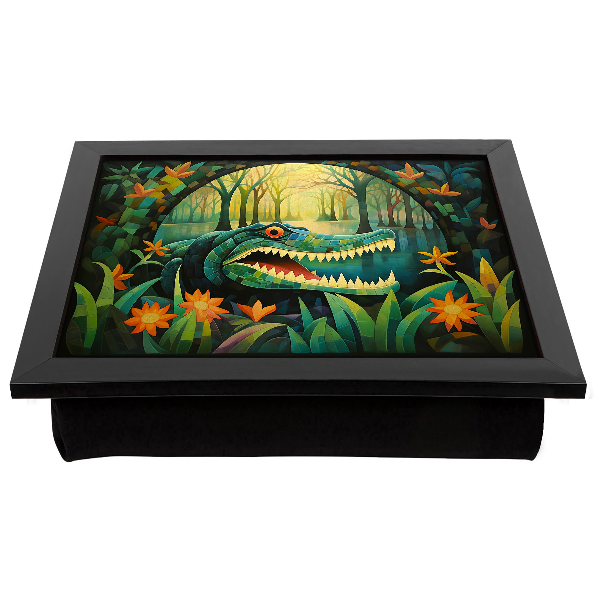 17 Stories Alligator Art Deco Lap Tray with Cushion | Wayfair.ie