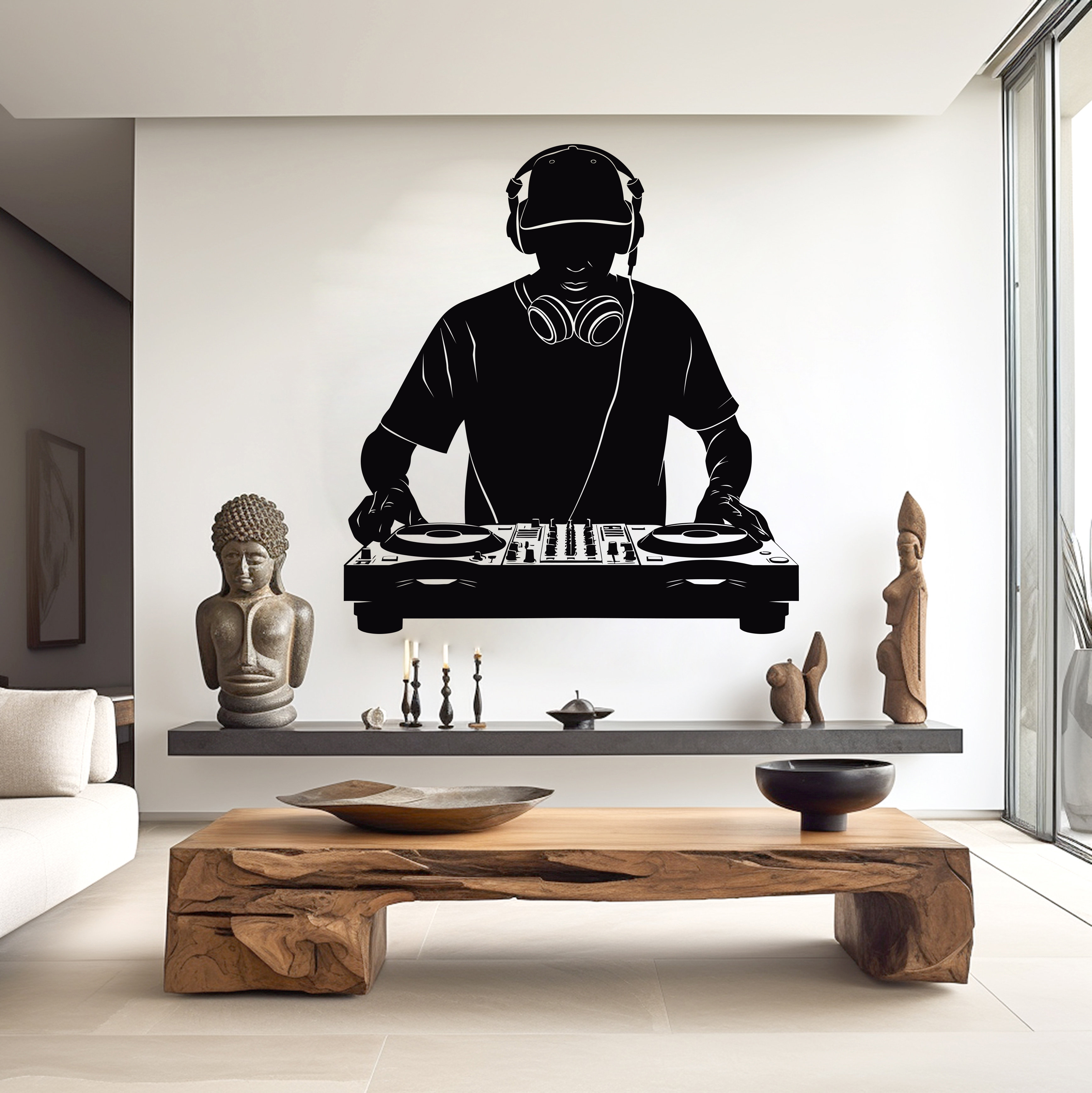 Ebern Designs Dee Jay Wall Decal Sound Dj Wall Sticker Music Notes Wall ...