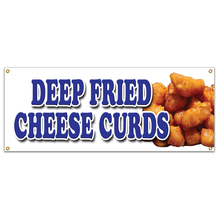 SignMission DEEP FRIED CHEESE CURDS BANNER SIGN Wisconsin Poutine ...