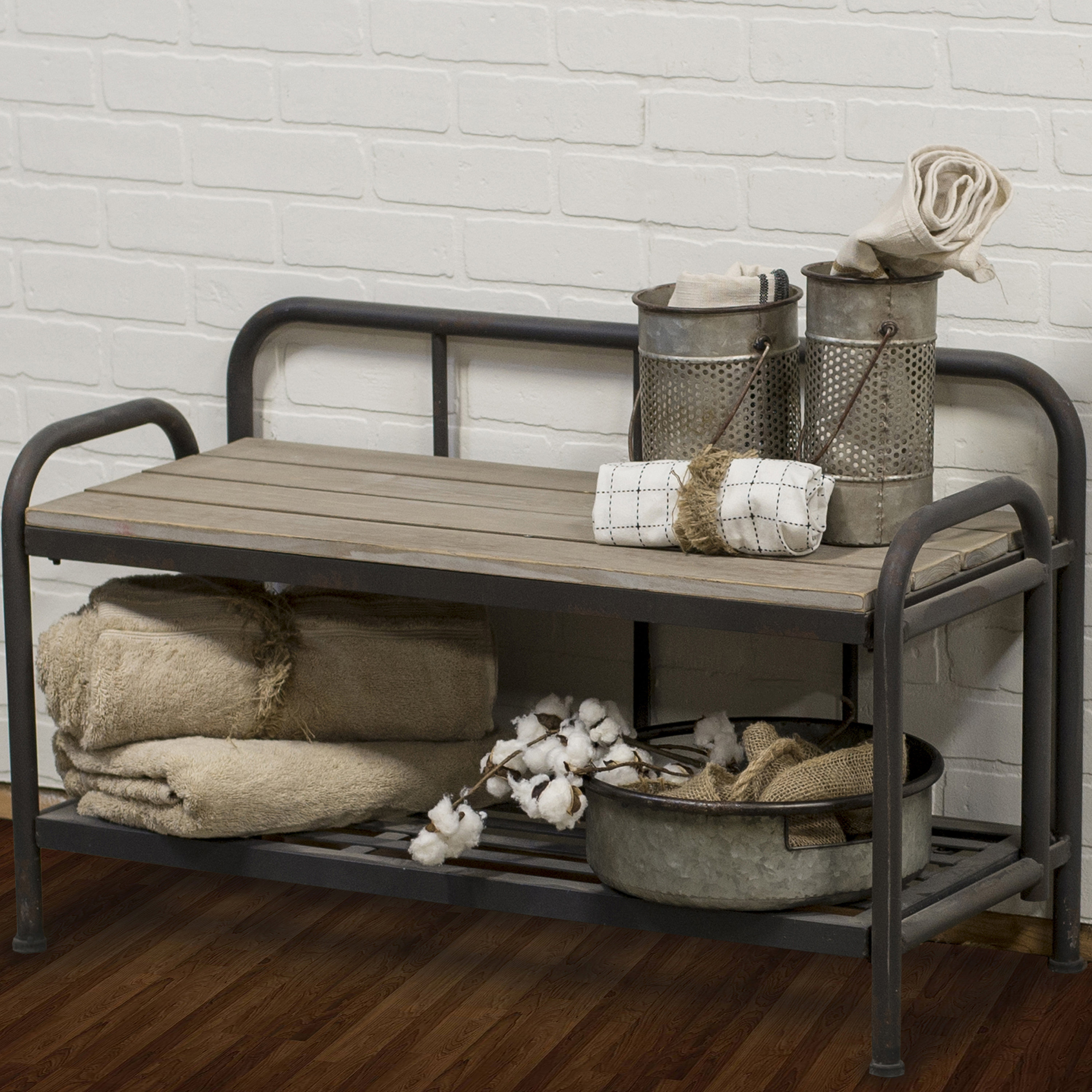 Gracie Oaks Hallam Canton Metal Storage Bench & Reviews | Wayfair
