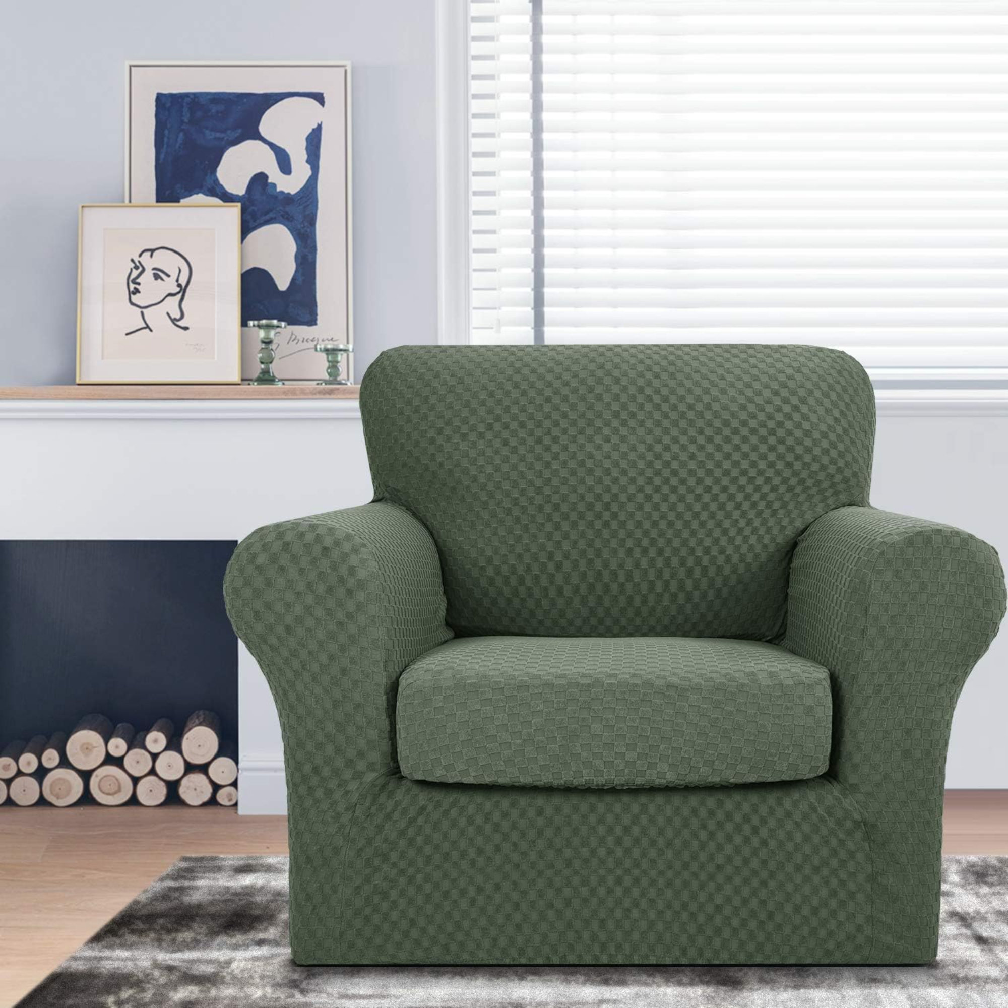 Rebrilliant Box Cushion Armchair Slipcover | Wayfair