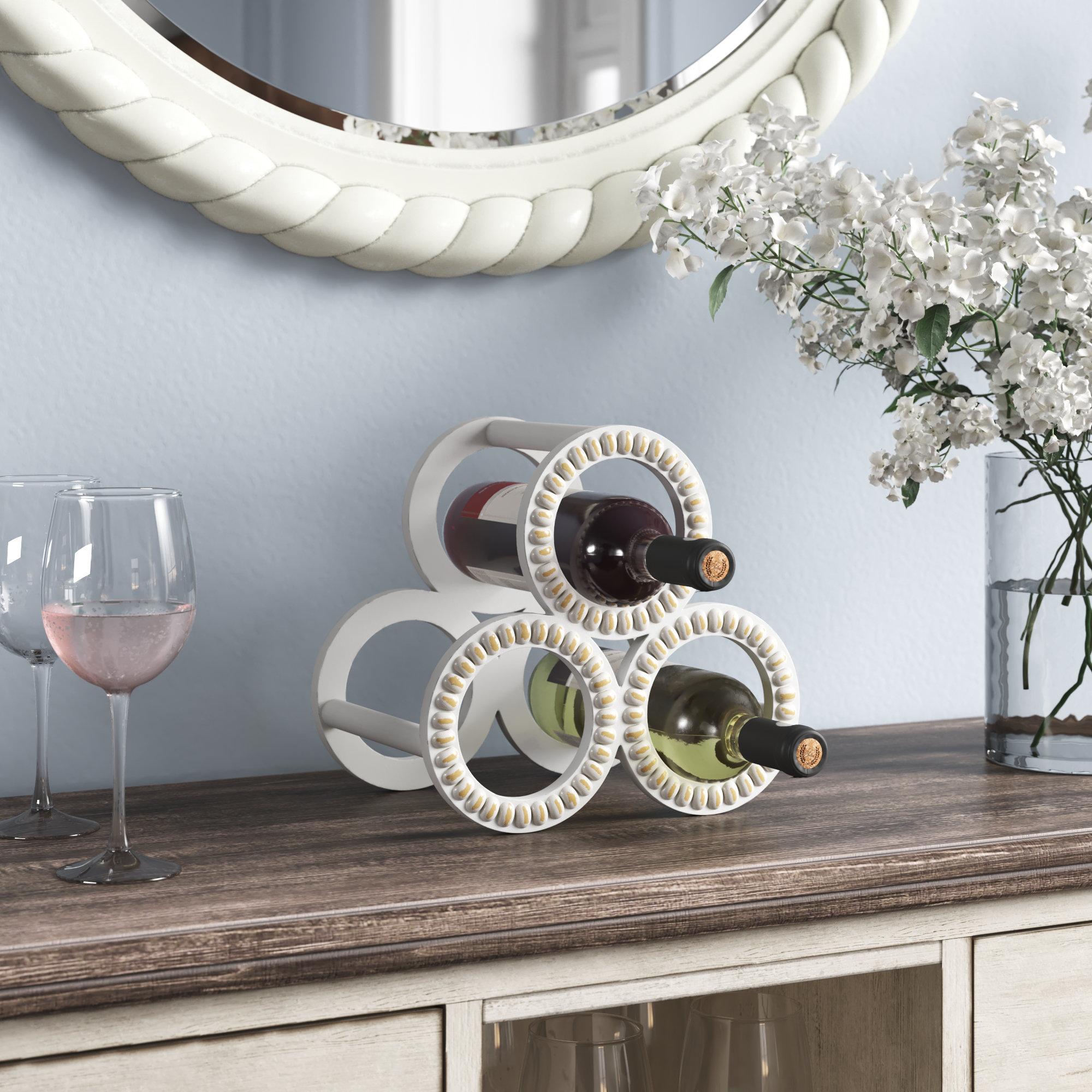 Kelly Clarkson Home Victoire Solid Wood Tabletop Wine Bottle Rack ...