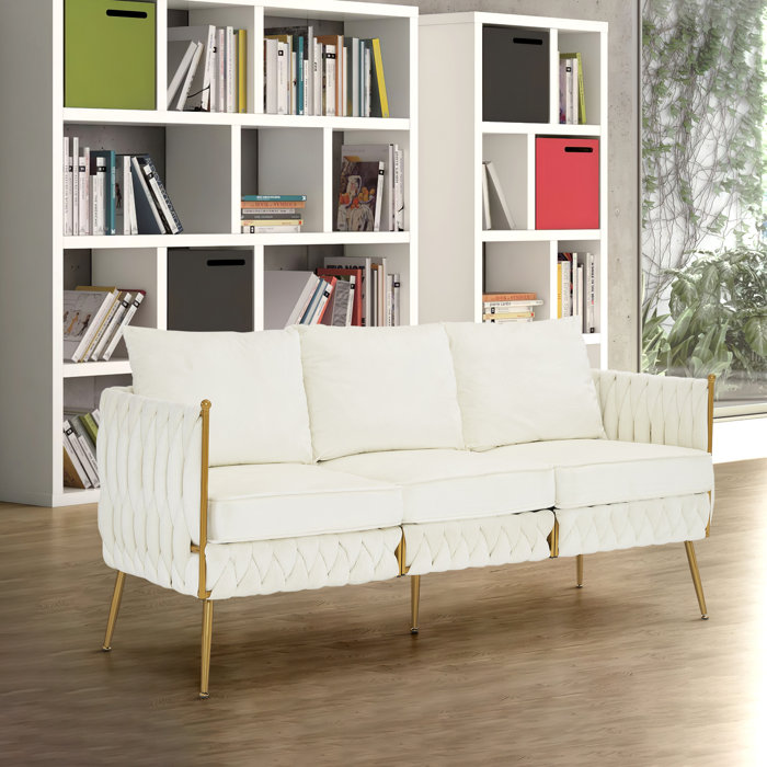 Mercer41 Simervir 70'' Velvet Round Arm Sofa | Wayfair