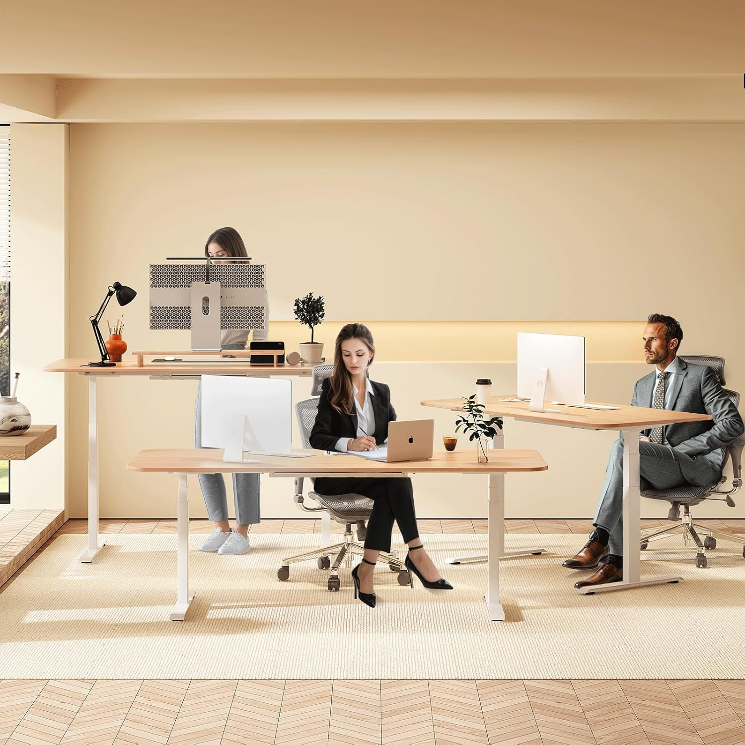 Inbox Zero Marquinta Dual Motor Standing Desk Frame, Electric ...