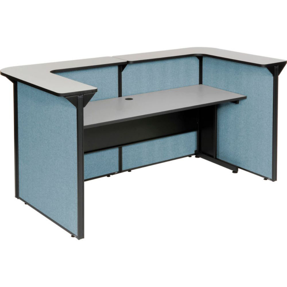 Interion U-Shaped Reception Station, 88"W X 44"D X 44"H, Gray Counter ...