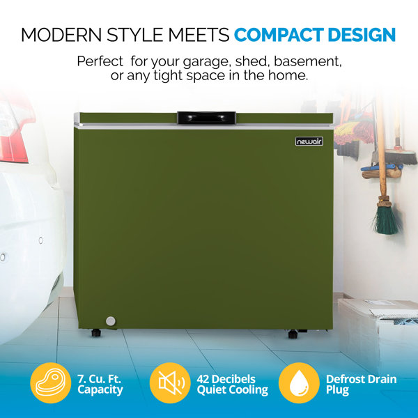 Newair 6.7 Cu. Ft. Mini Deep Chest Freezer and Refrigerator in Military ...