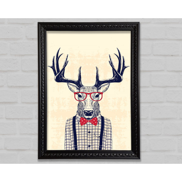Happy Larry Clever Stag Framed Print | Wayfair.co.uk