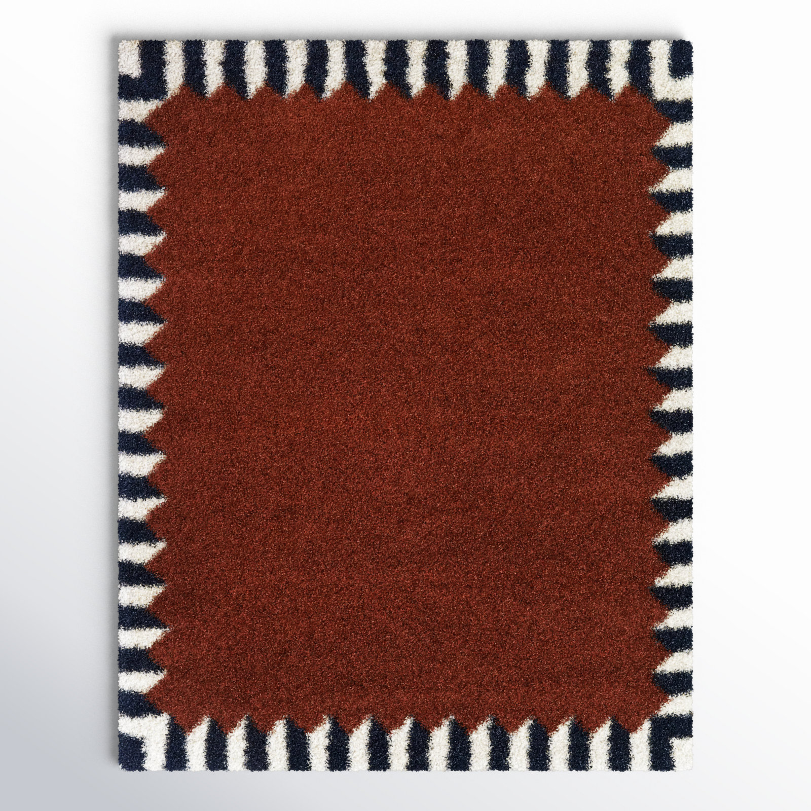 AllModern Charter Area Rug in Rust Red/Black/White & Reviews | Wayfair