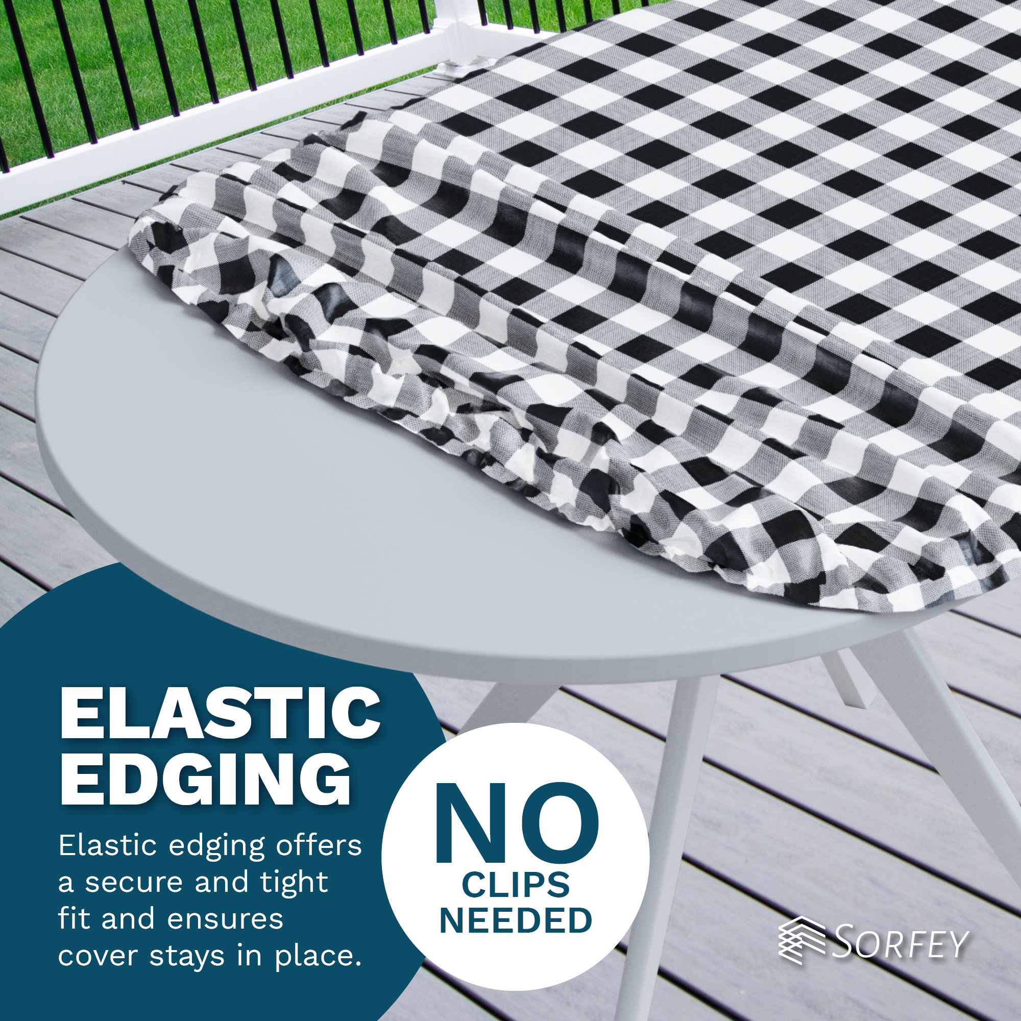 Gracie Oaks Gracie Vinyl Fitted Tablecloth Cover, Checke Design ...