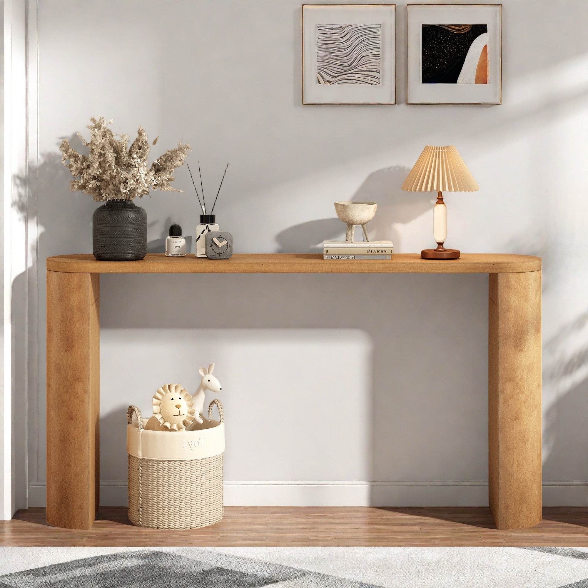 Latitude Run® Simple Console Table With Semi-cylindrical Leg Design ...