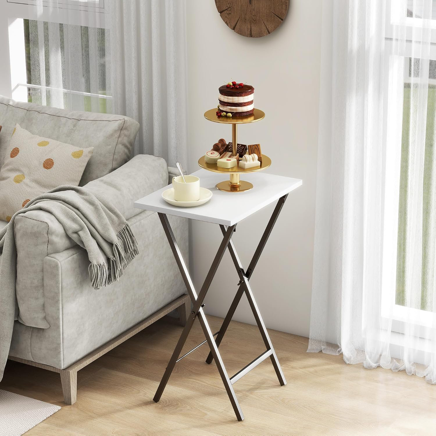 Hokku Designs Stander Wonder Tray, Adjustable Swivel TV Tray Table ...