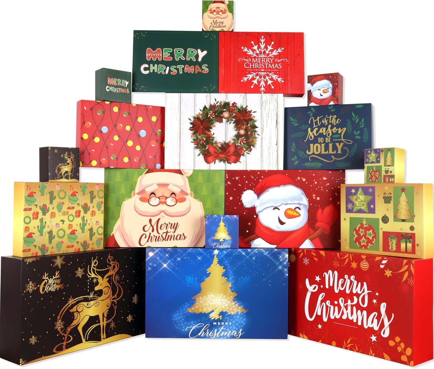 The Holiday Aisle® 18 Gift Boxes with Lids for Presents, Assorted ...