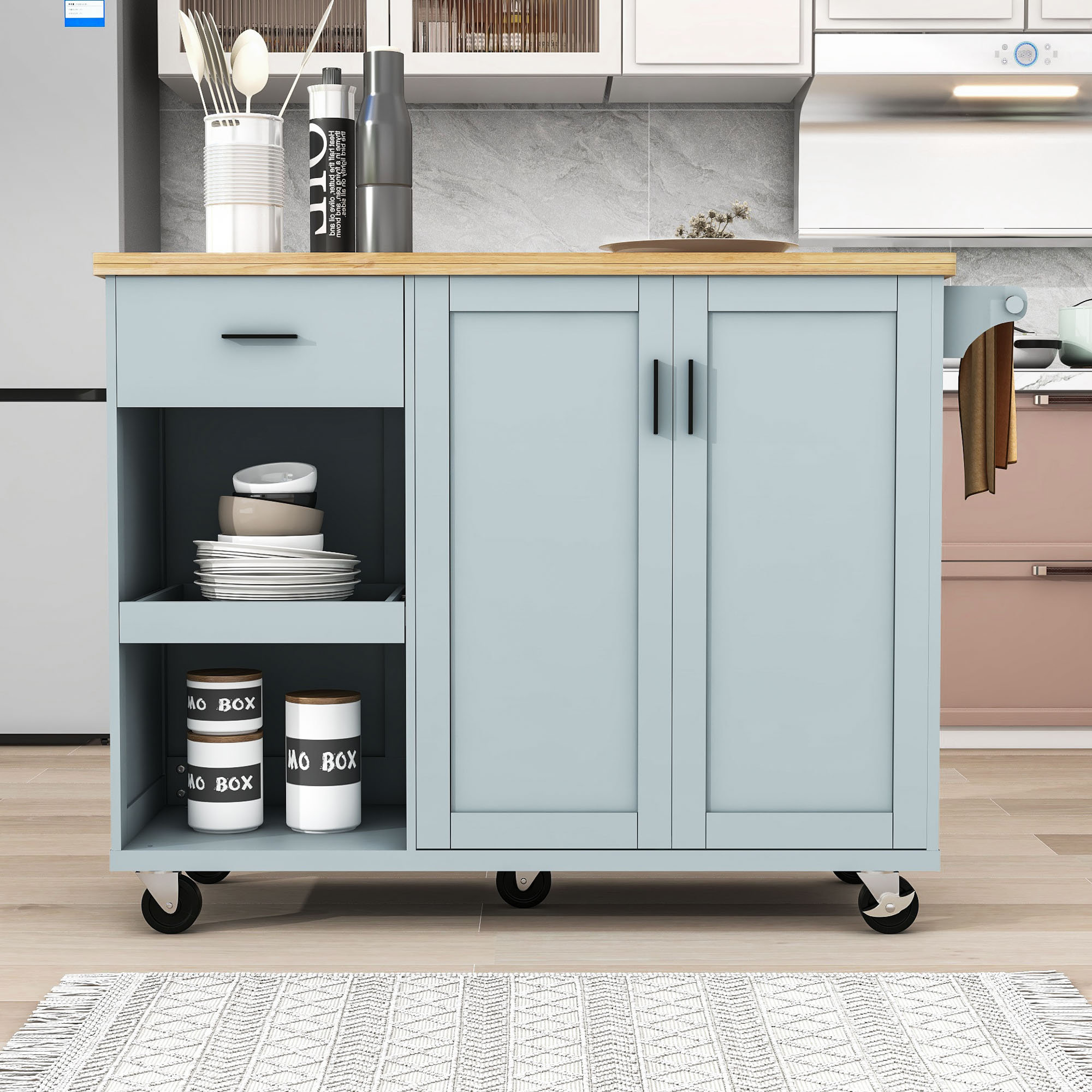 Lark Manor™ Charlin Versatile Kitchen Island Cart with Folding ...