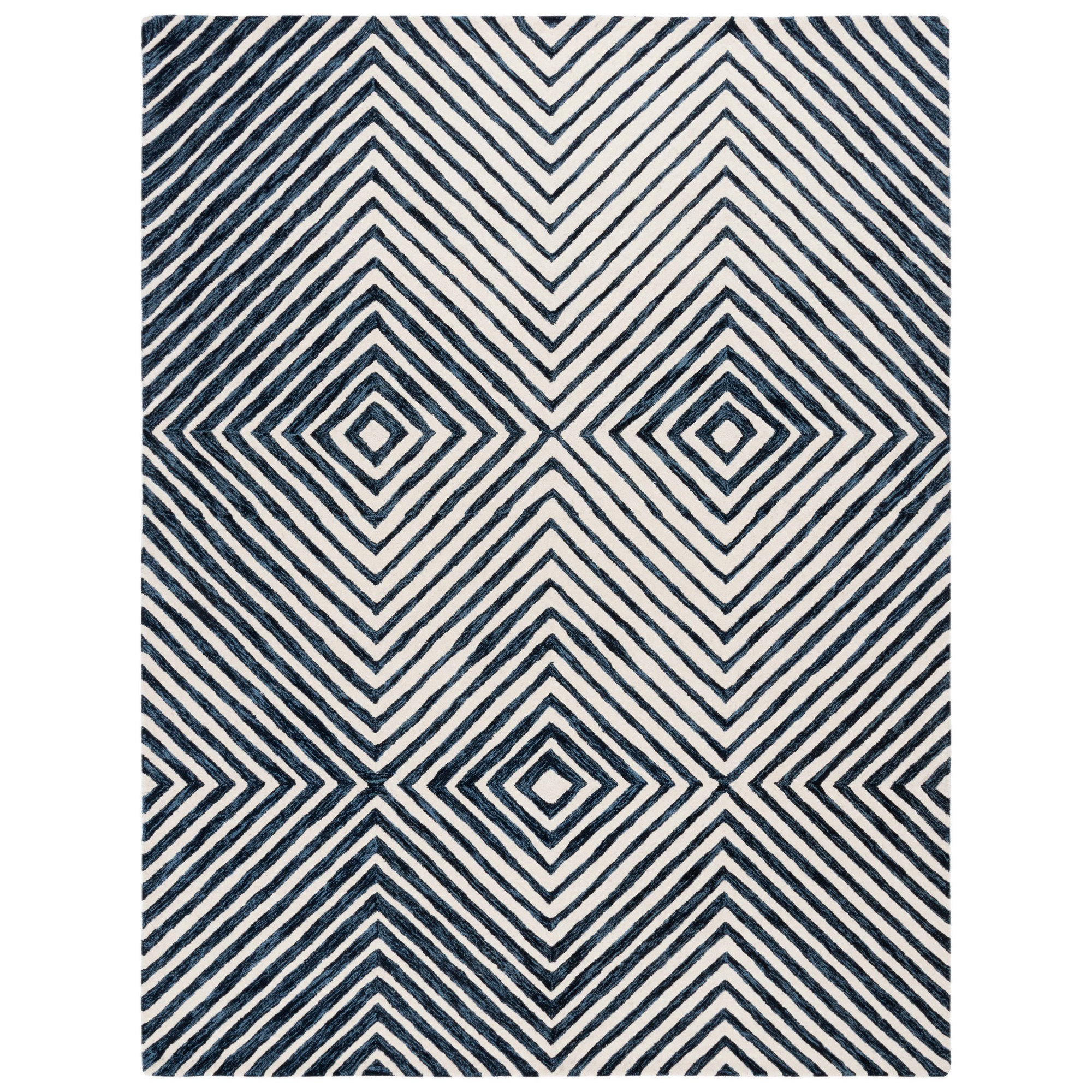 George Oliver Jorga Hand Tufted Wool And Cotton Geometric Rug | Wayfair