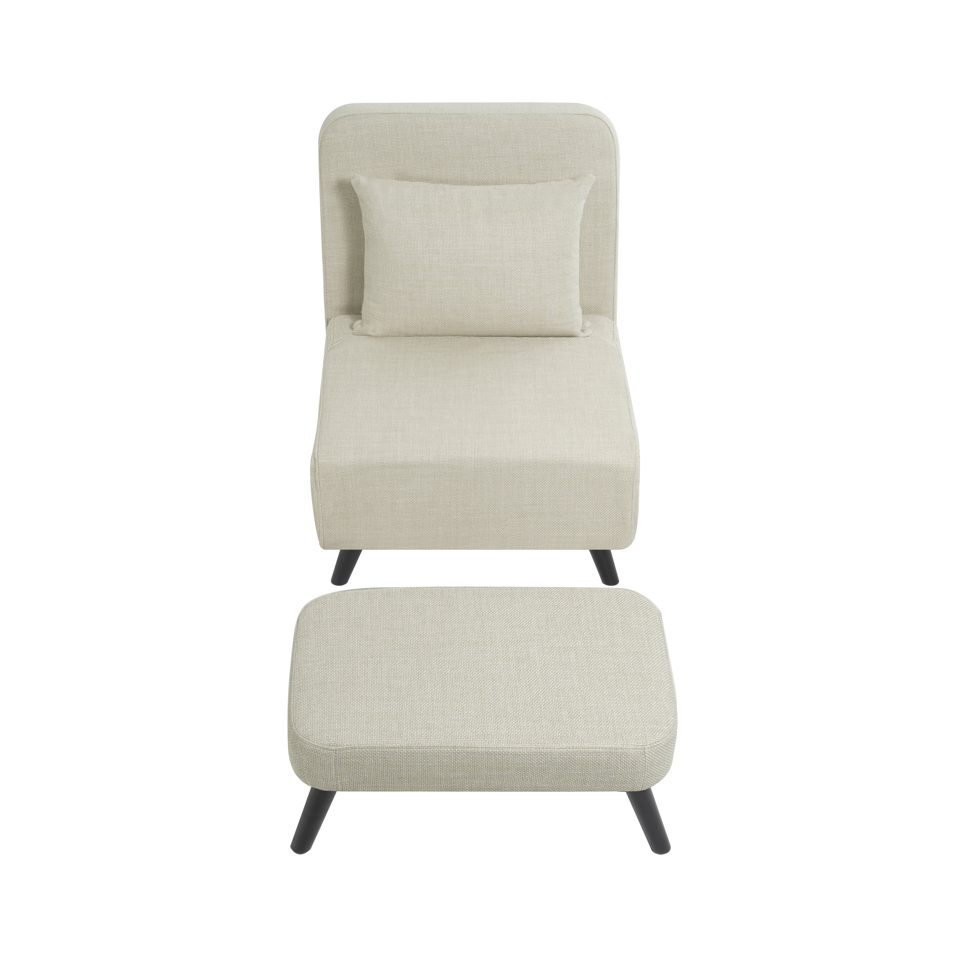 George Oliver Alfred 3-in-1 Foldable Linen Chaise Lounge Bed with ...