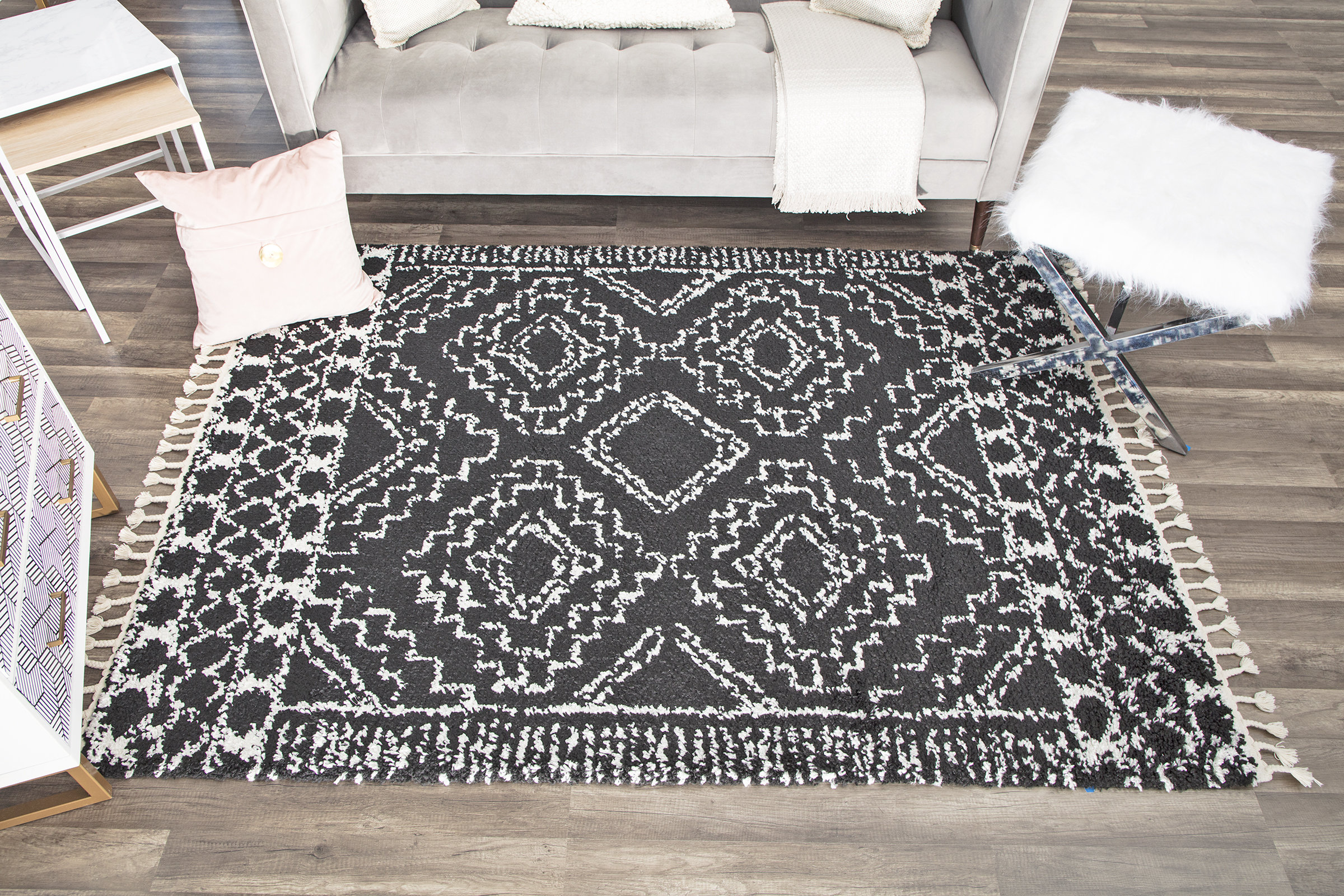 Union Rustic Agra Mason Shag Tribal Sable Area Rug & Reviews | Wayfair