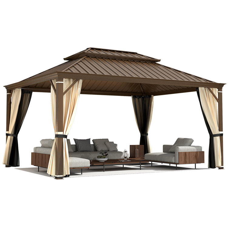 EROMMY 16 Ft. W x 12 Ft. D Aluminum Patio Gazibo - Wayfair Canada