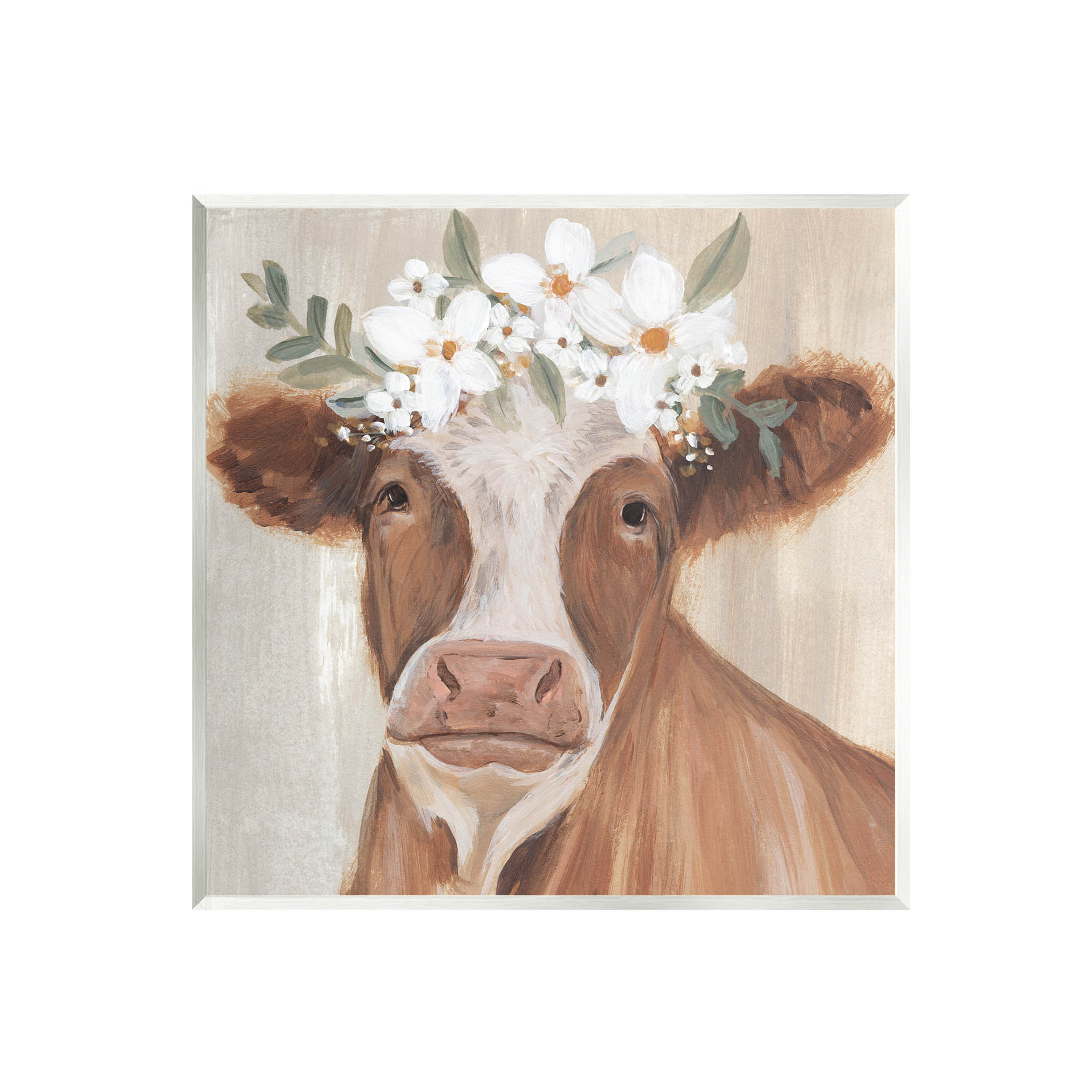 August Grove® Brown Cattle Floral Bloom Crown by Annie Warren ...