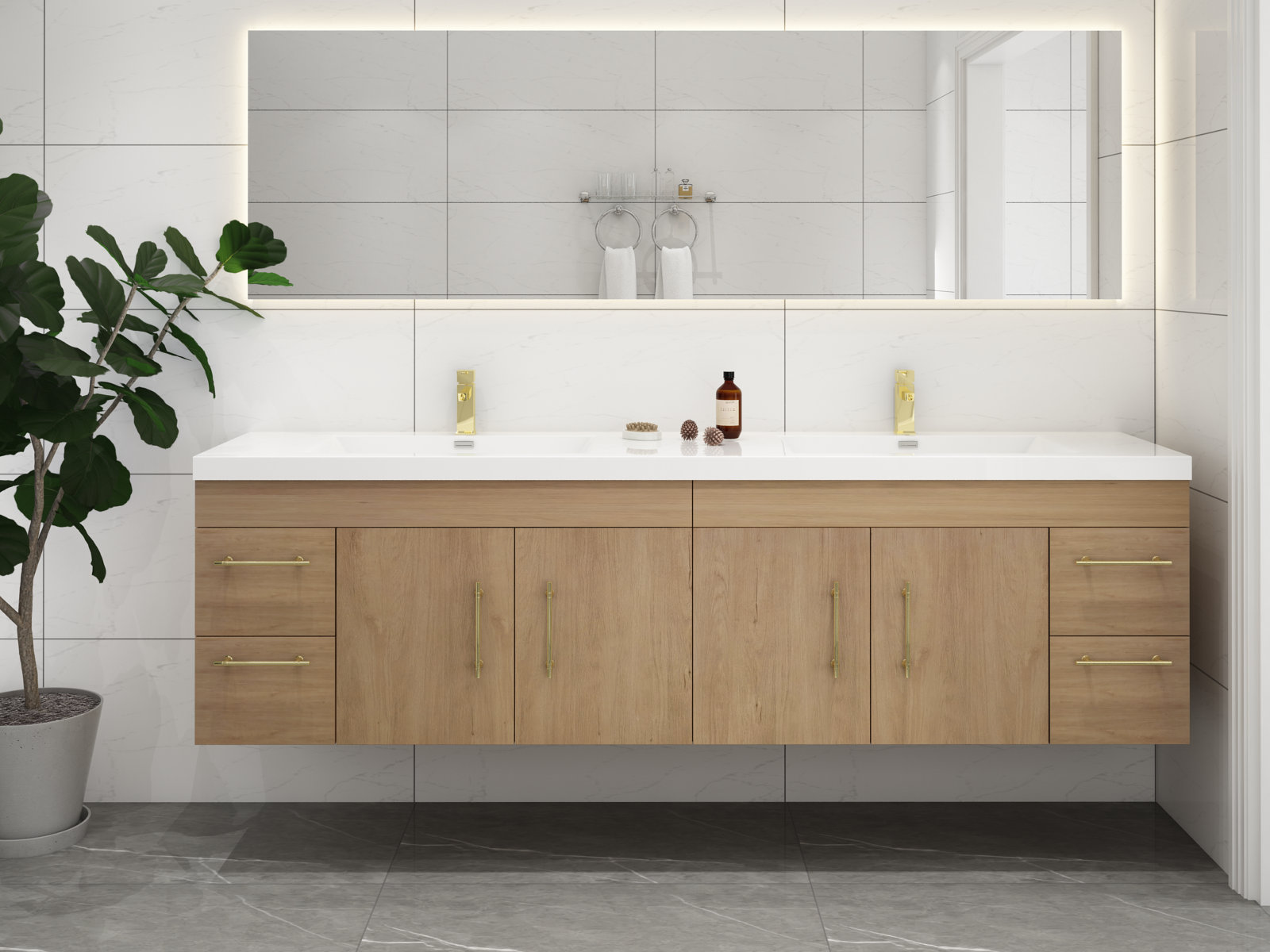 Wade Logan® Romer 83'' Double Bathroom Vanity with Top | Wayfair