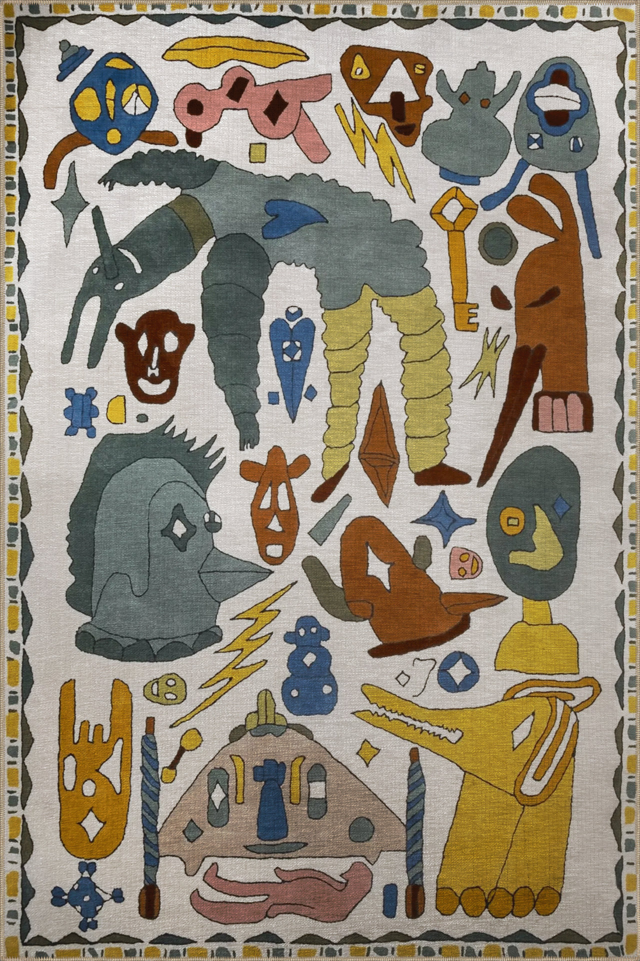 Orren Ellis Light-Toned Multi-Colored Surrealist Design Antique ...