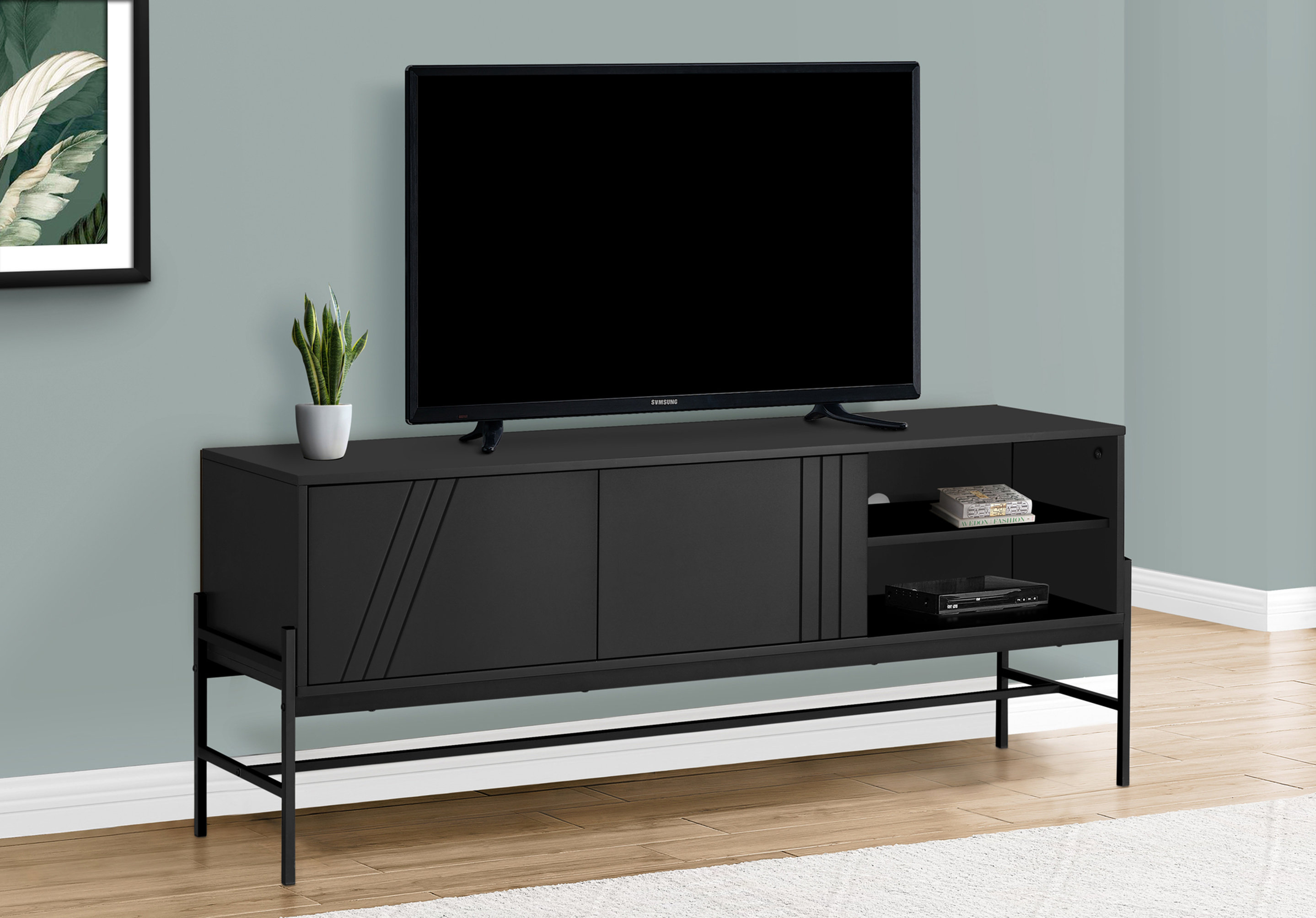 Hokku Designs Tv Stand, 60 Inch, Console, Media Entertainment Center ...
