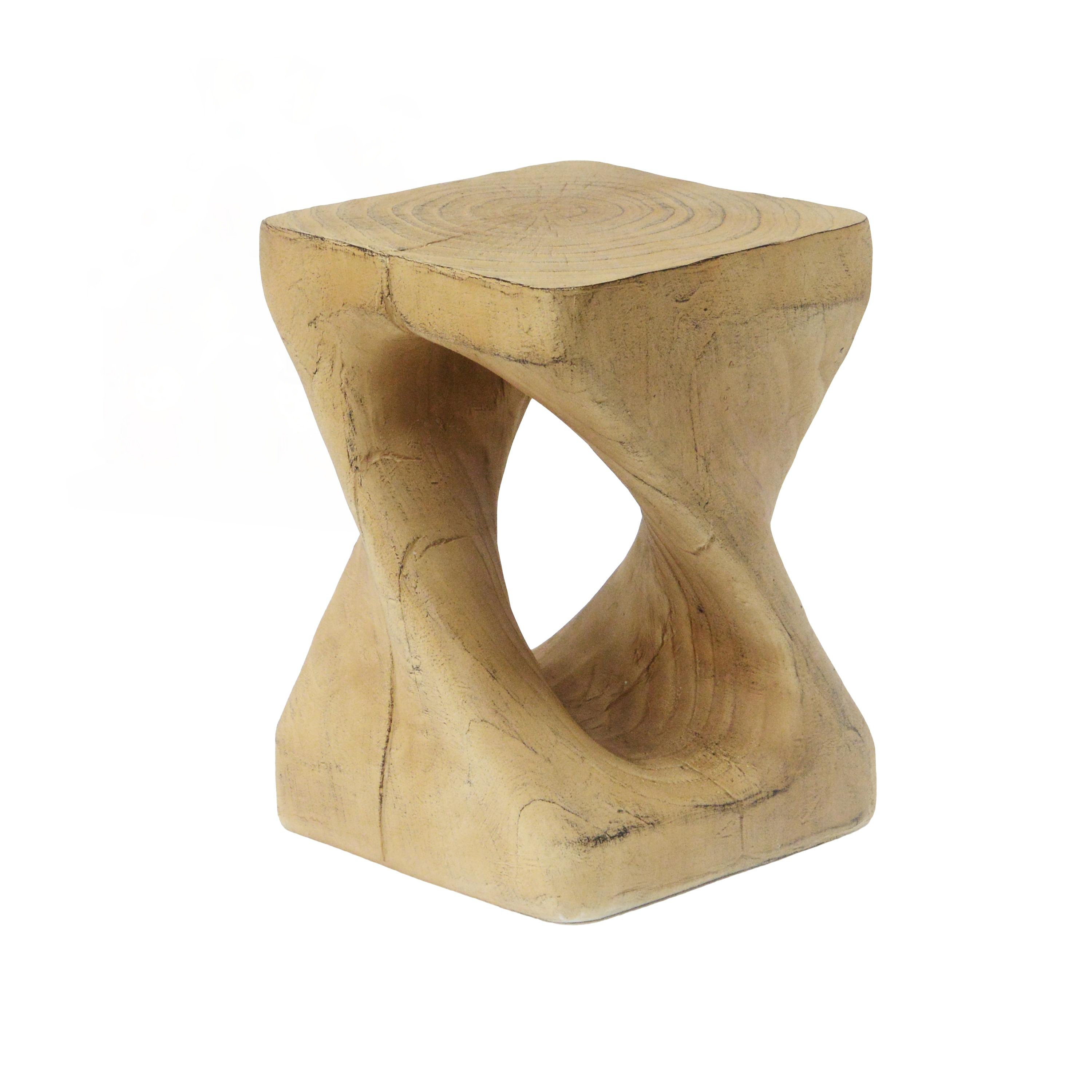 Ebern Designs Twist Shape Side Table with Wood-like Texture, Antique ...