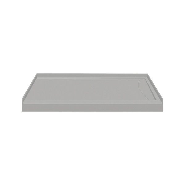 Transolid 48-in x 34-in Cast Solid Surface Shower Base with Linear ...