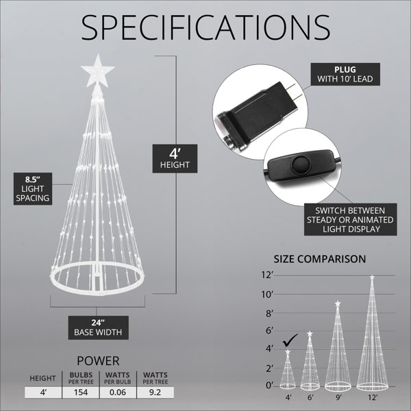 The Holiday Aisle® Animated Outdoor Lightshow Tree Lighted Display ...