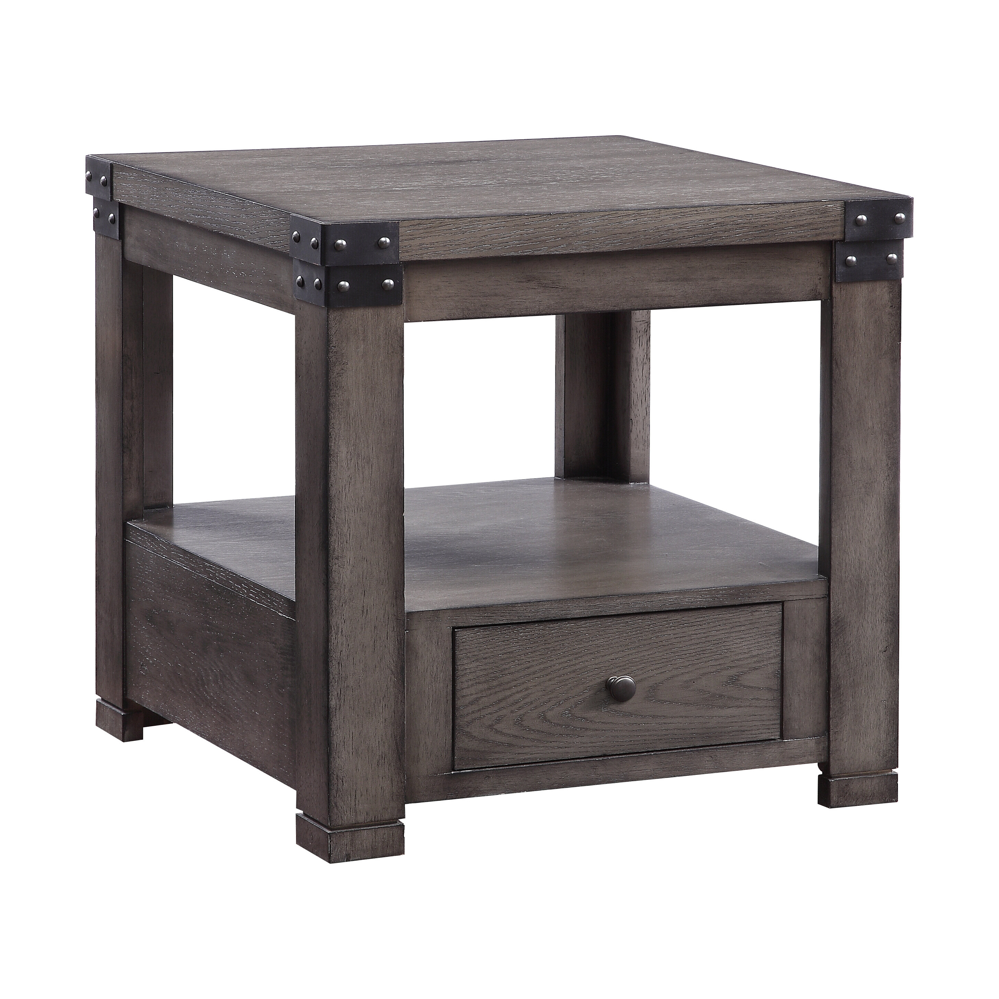 Gracie Oaks Murdo 1 - Drawer End Table in Gray | Wayfair