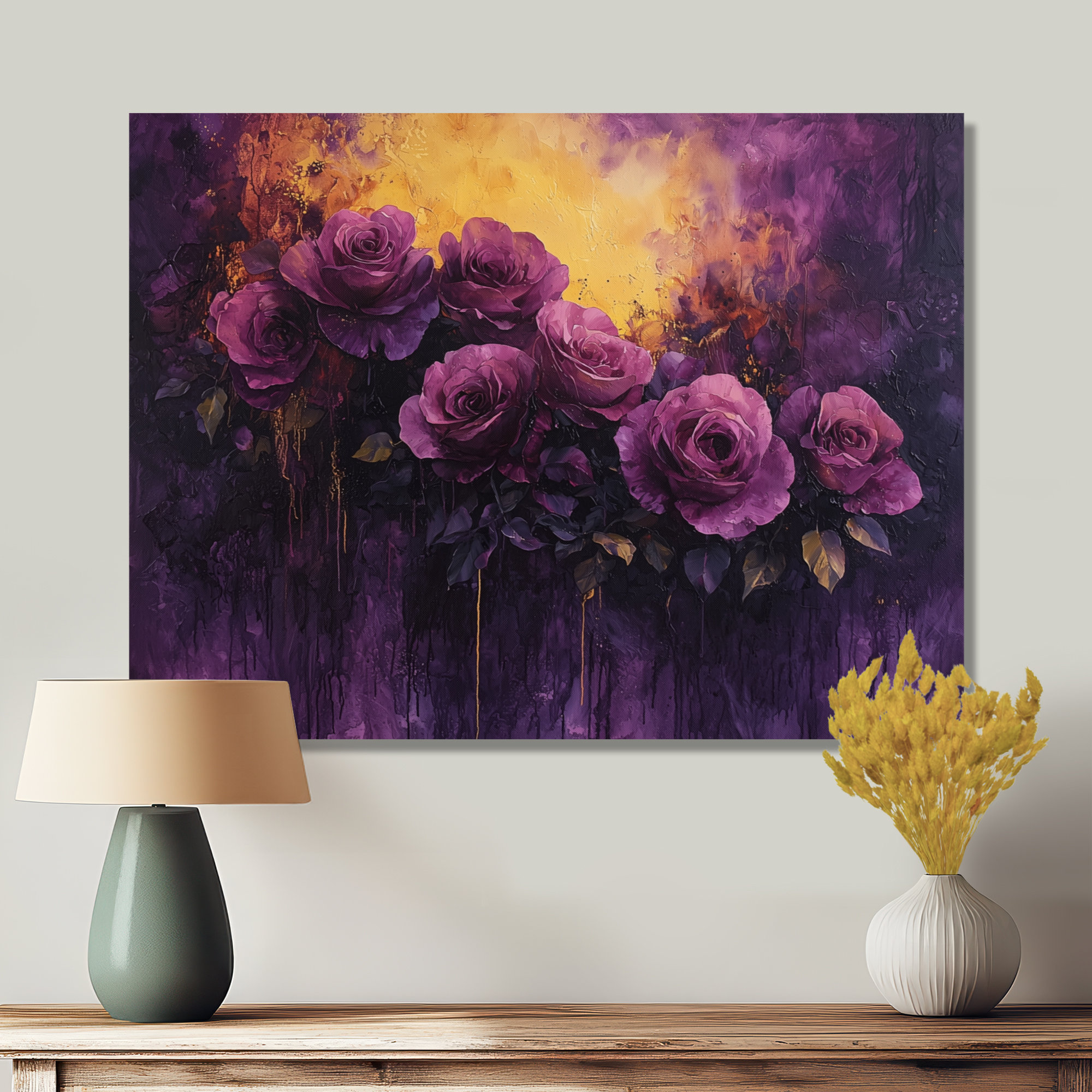 Winston Porter Dreamscape Dark Lavender Rose Radiance II - Roses Wall ...