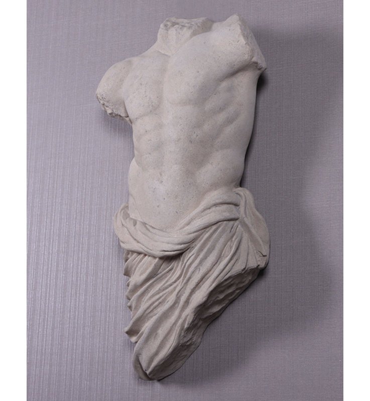 Bloomsbury Market Male Stone Torso Wall Decor Statue | Wayfair