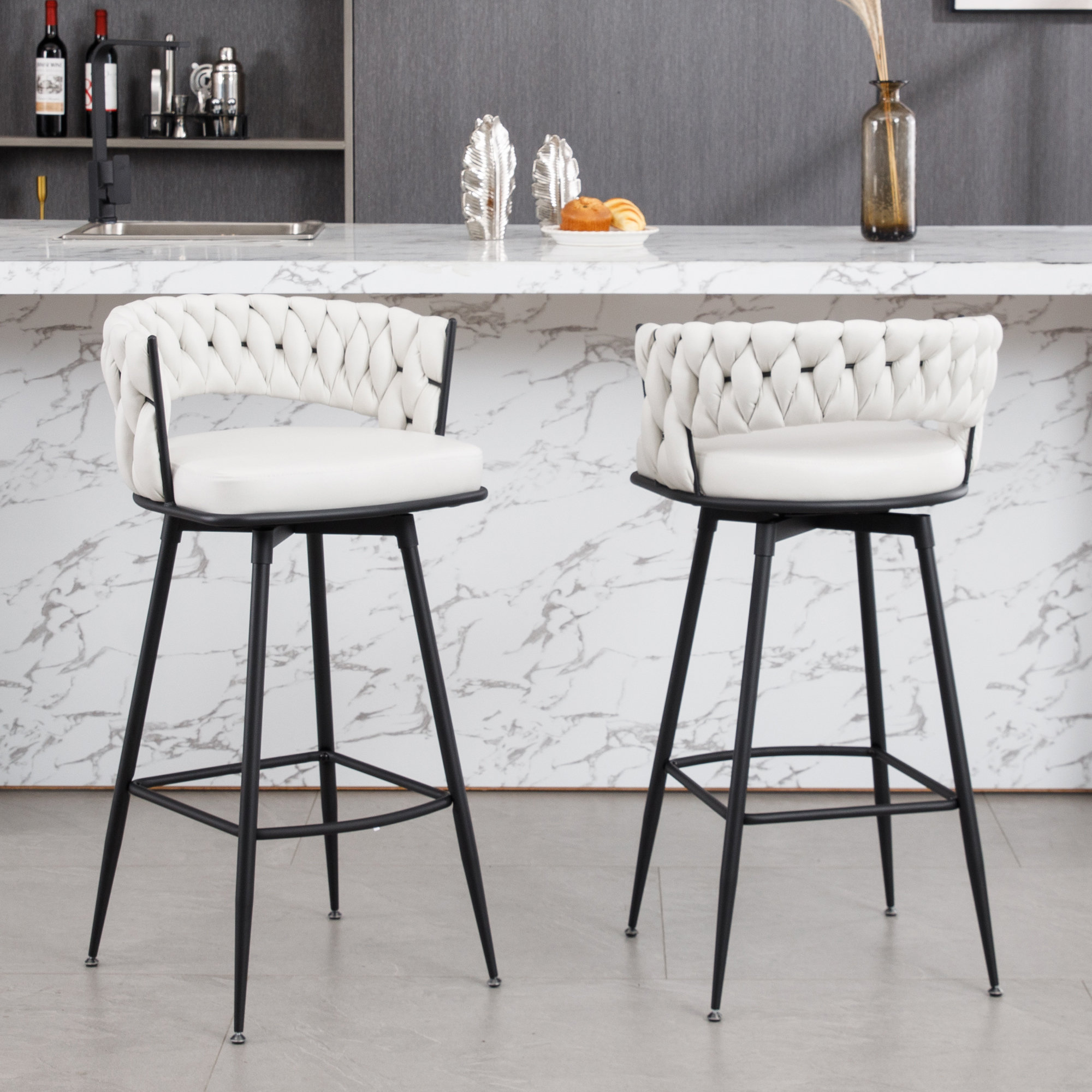 George Oliver Malayna Swivel Stool with Metal Frame & Reviews - Wayfair ...