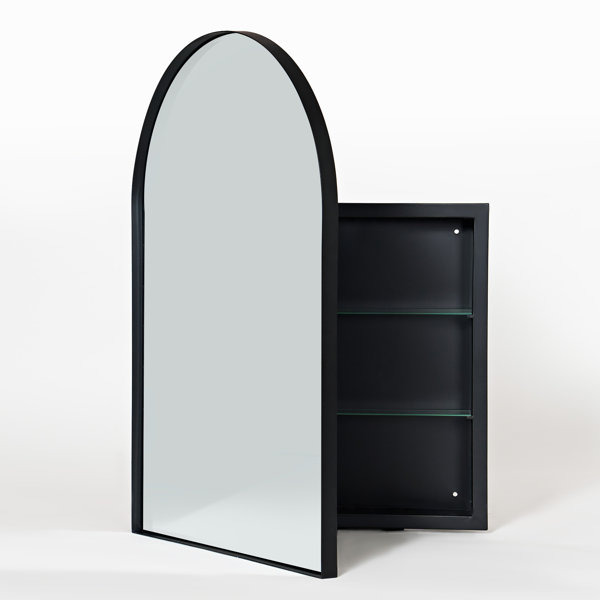 Ebern Designs Brenai Recessed Framed 1 Door Medicine Cabinet with 2 ...