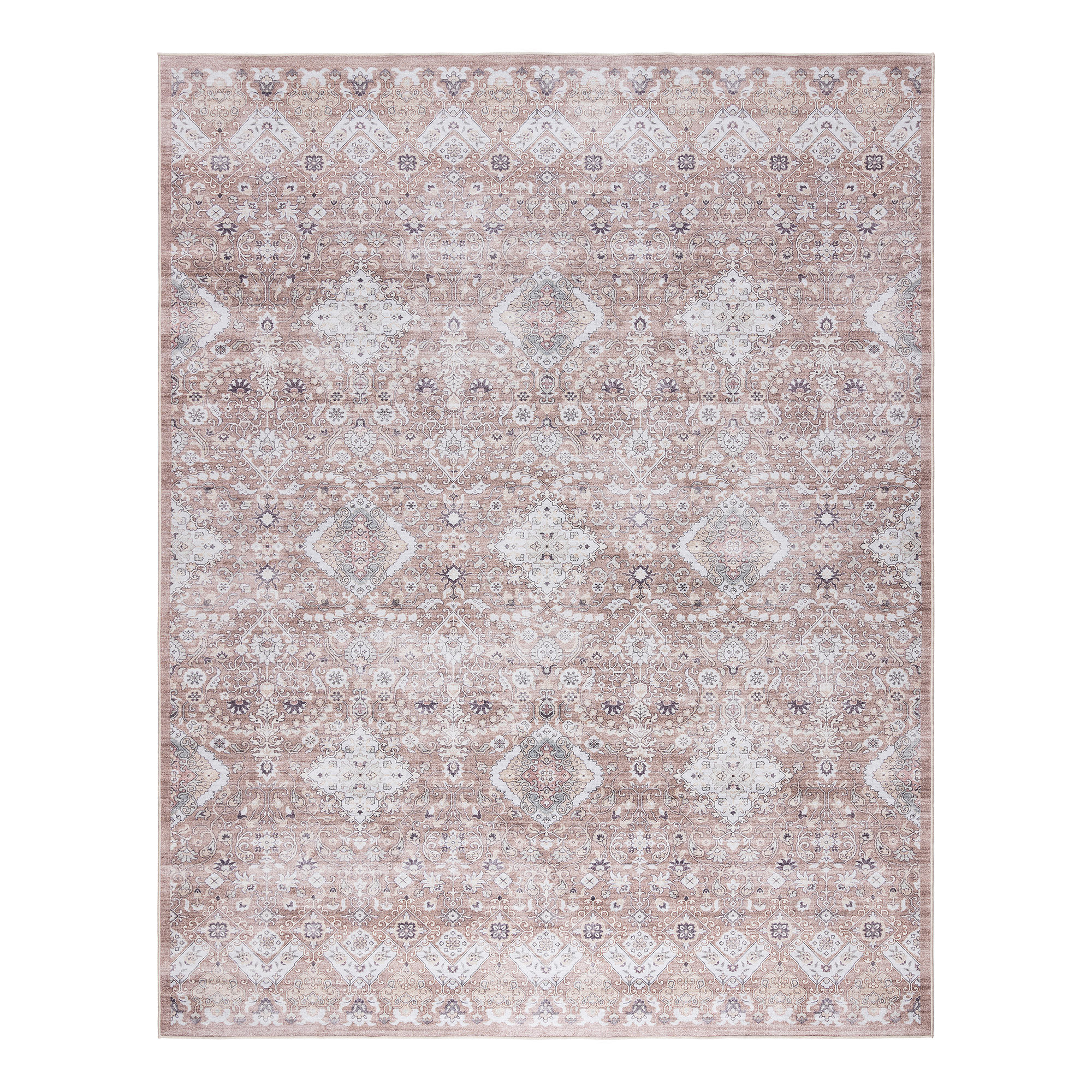 Bungalow Rose Crystal Print Tanis Beige Polyester Washable Moroccan ...