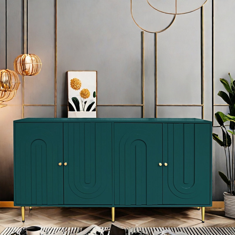 Mercer41 60'' Sideboard Buffet with Storage Cabinet, Modern Buffets ...