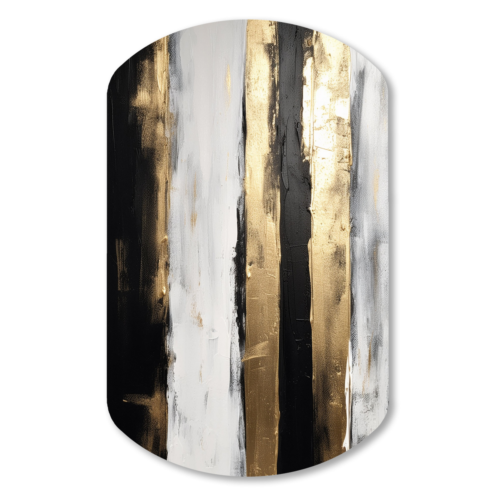 Design Art Minimal Joy In Black And Gold VIII - Abstract Metal Wall ...