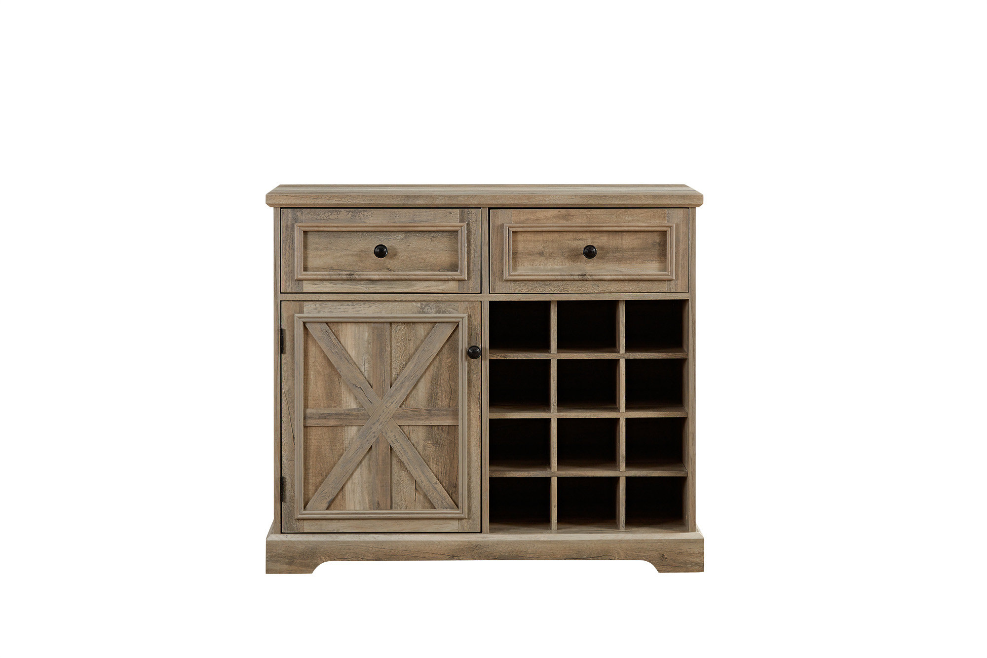 August Grove® Crayson Farmhouse Buffet Wine Bar Cabinet With 2 Drawers ...