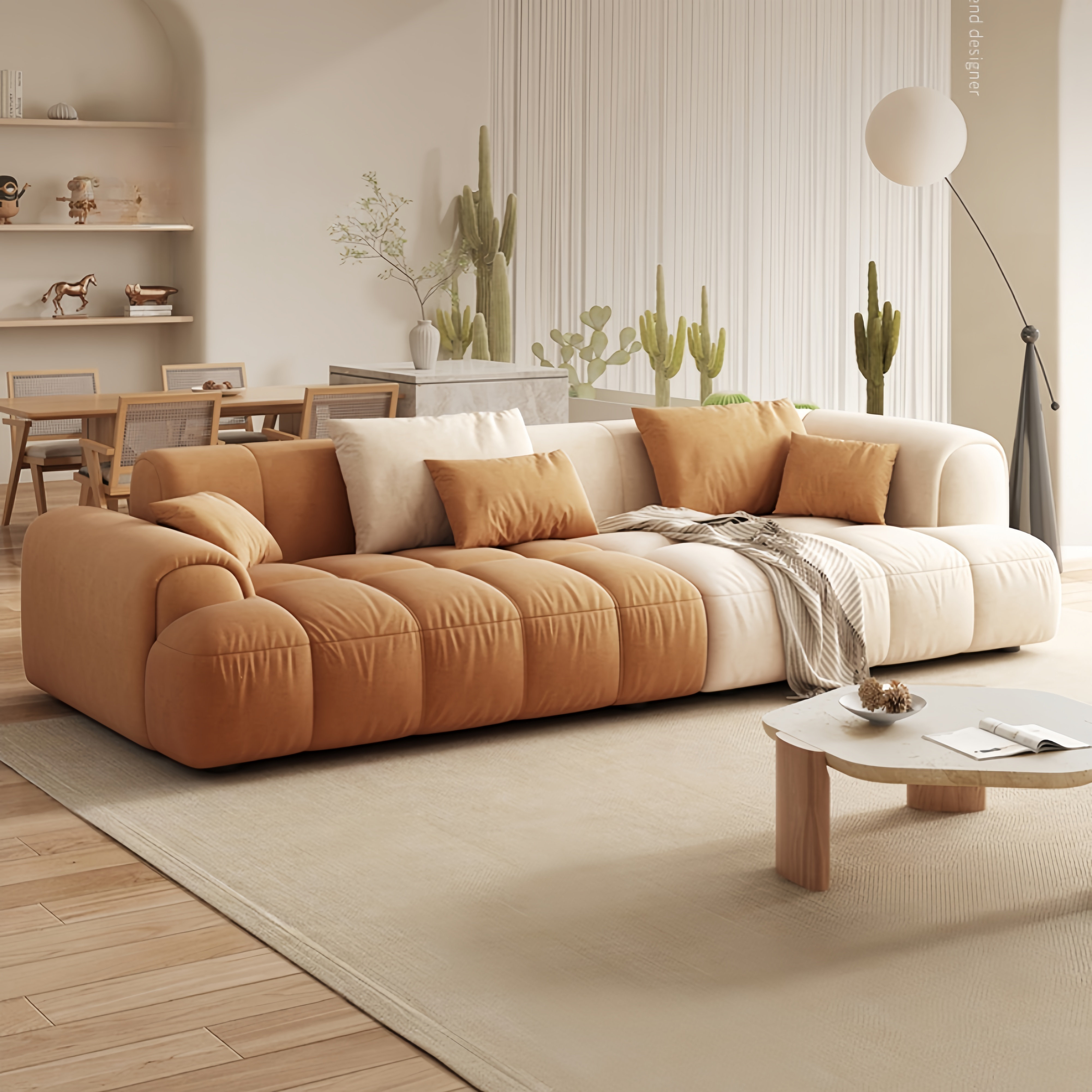 Walkoly Cream Style Technology Cloth Sofa - Wayfair Canada