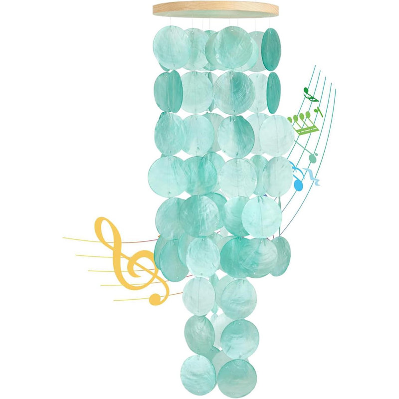 Dovecove Turquoise Shell Wind Chime | Wayfair