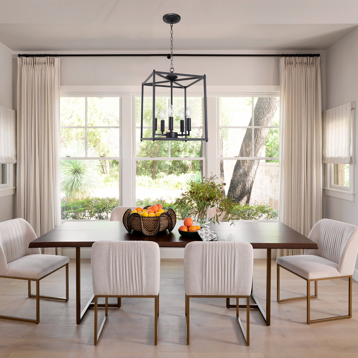 Gracie Oaks Alberica 5 - Light Matte Black Square/Rectangle Pendant ...